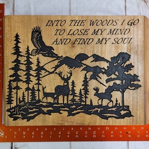 Nature Scene Wood Sign, Wall Art Home Decor, Hunting Decor for Living ...