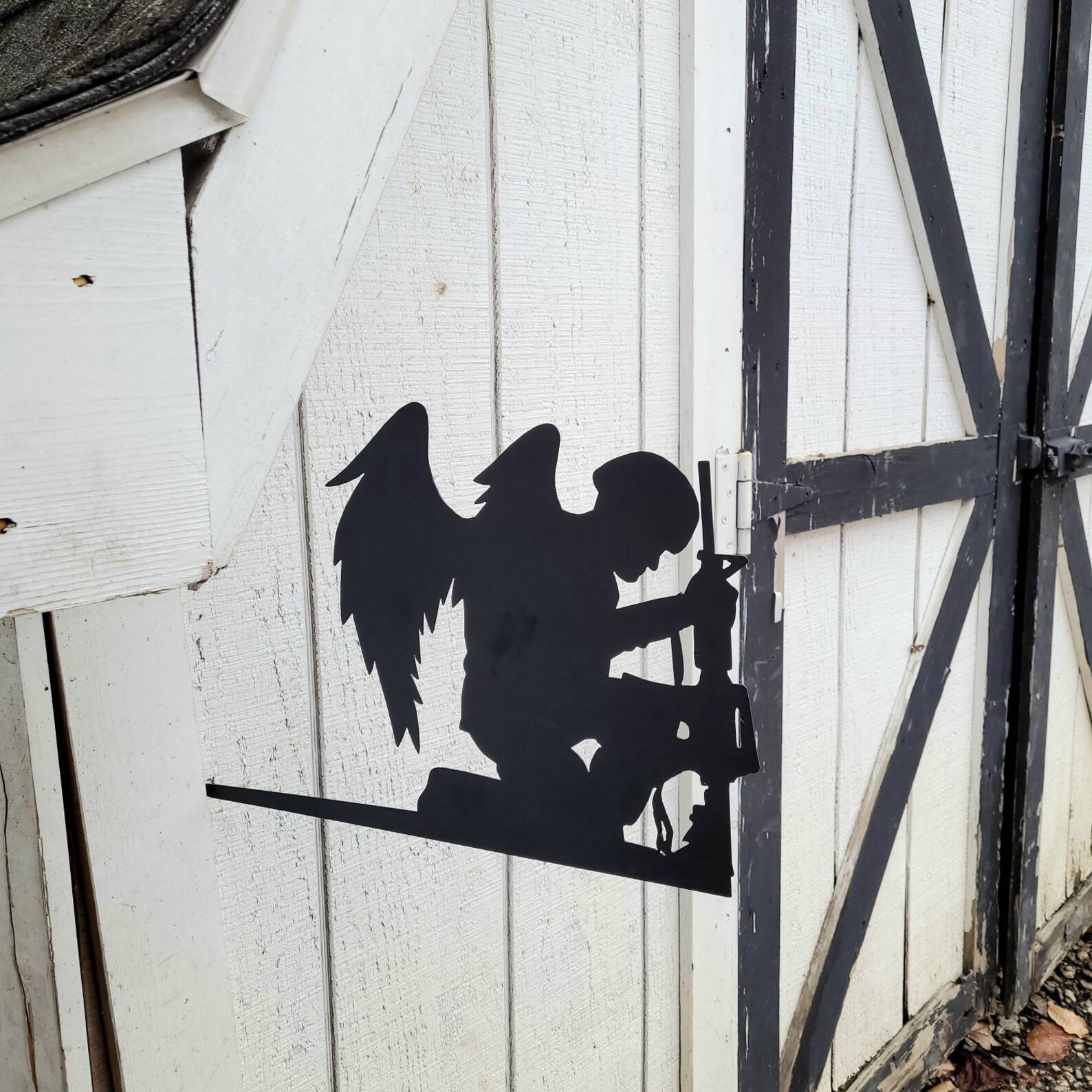 Fallen Soldier Angel Kneeling Soldier Silhouette Decorative - Etsy