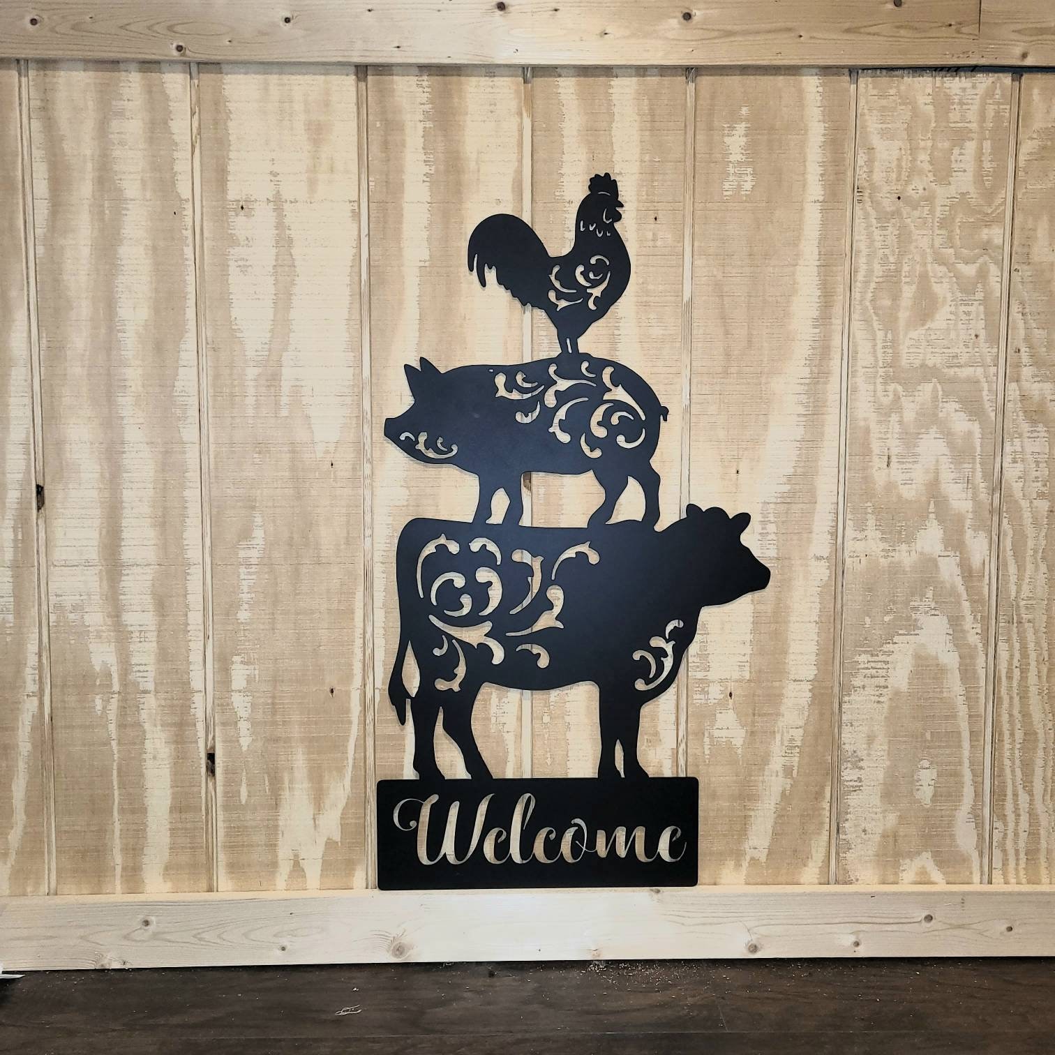 Stacked Farm Animals Metal Sign: Rustic Ranch Decor - Etsy