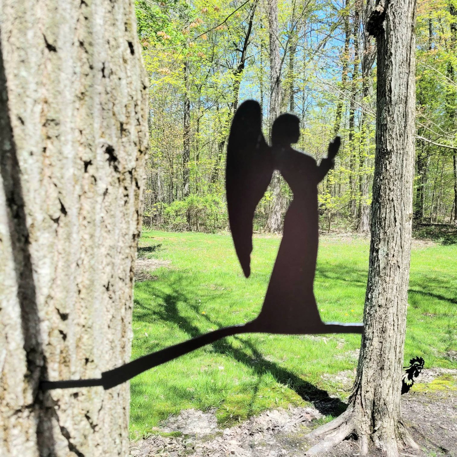 Angel Silhouette Tree Stake Metal Yard Art Fence - Etsy