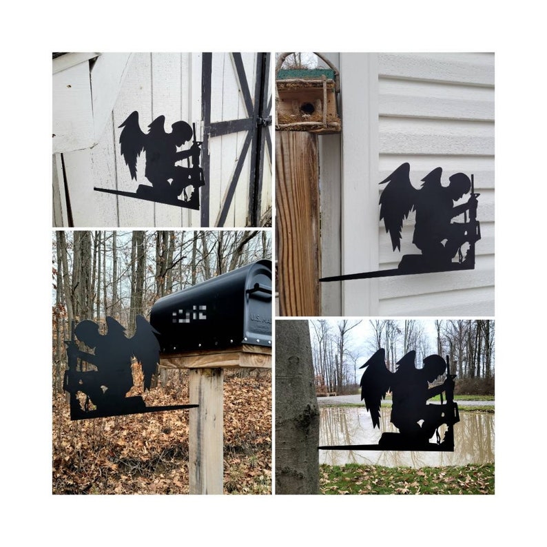 Angel Silhouette Tree Stake Metal Yard Art Fence - Etsy