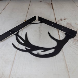 Decorative Metal Shelf Bracket, DIY Shelf, Buck Antler, Corner Bracket Set, Hunting Decor, for ...