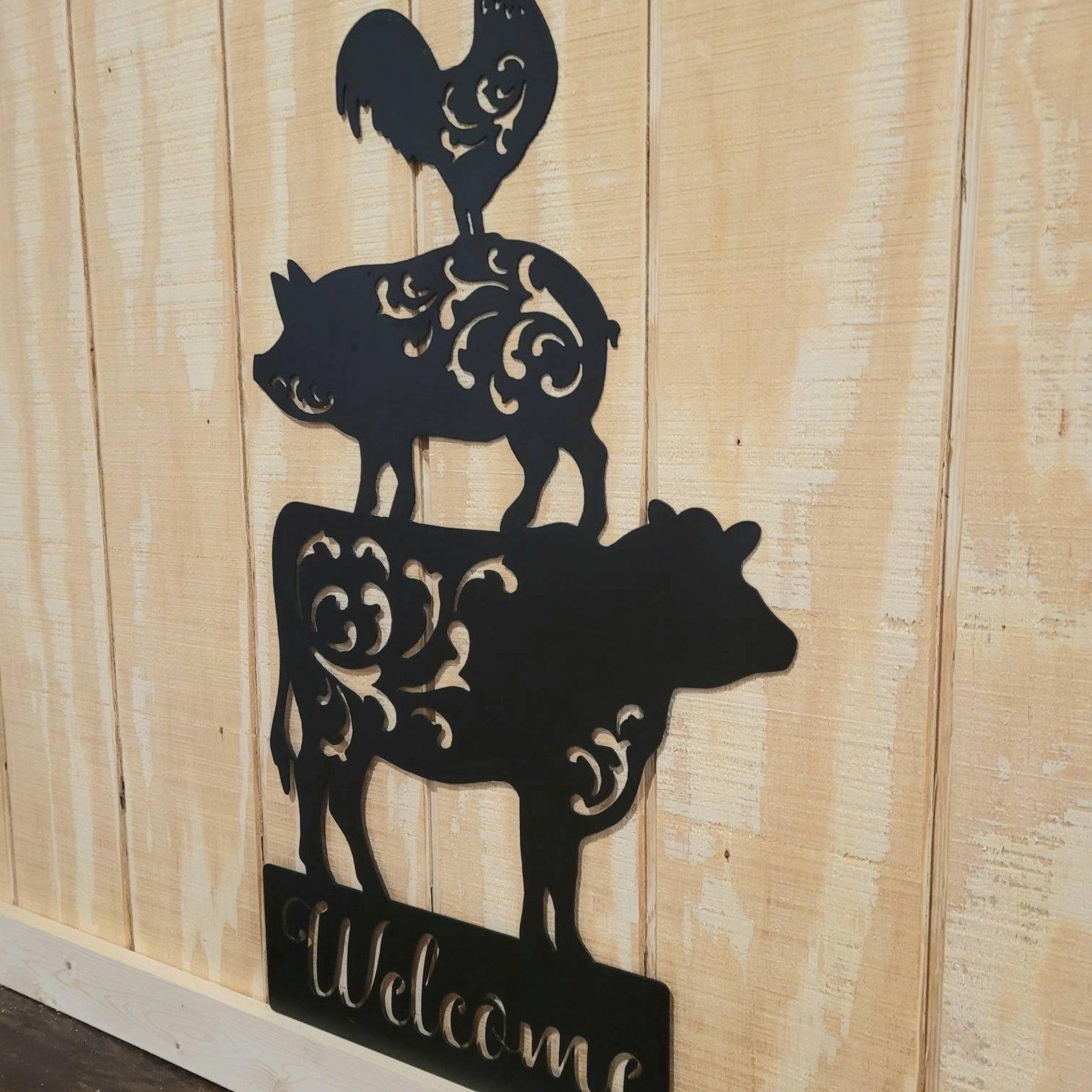 Stacked Farm Animals Metal Sign: Rustic Ranch Decor - Etsy