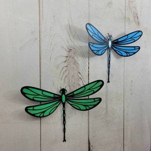 Painted Dragonfly Metal Wall Hanger, Colorful Dragonfly Wall Art, Door ...