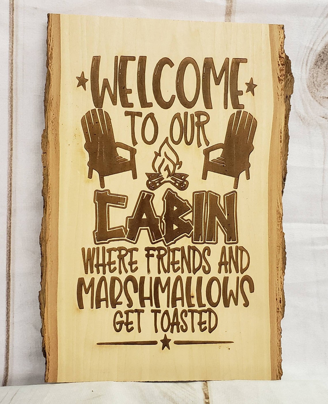 Live Edge Rustic Wood Sign Cabin Sign Funny Gift Wood Cabin | Etsy