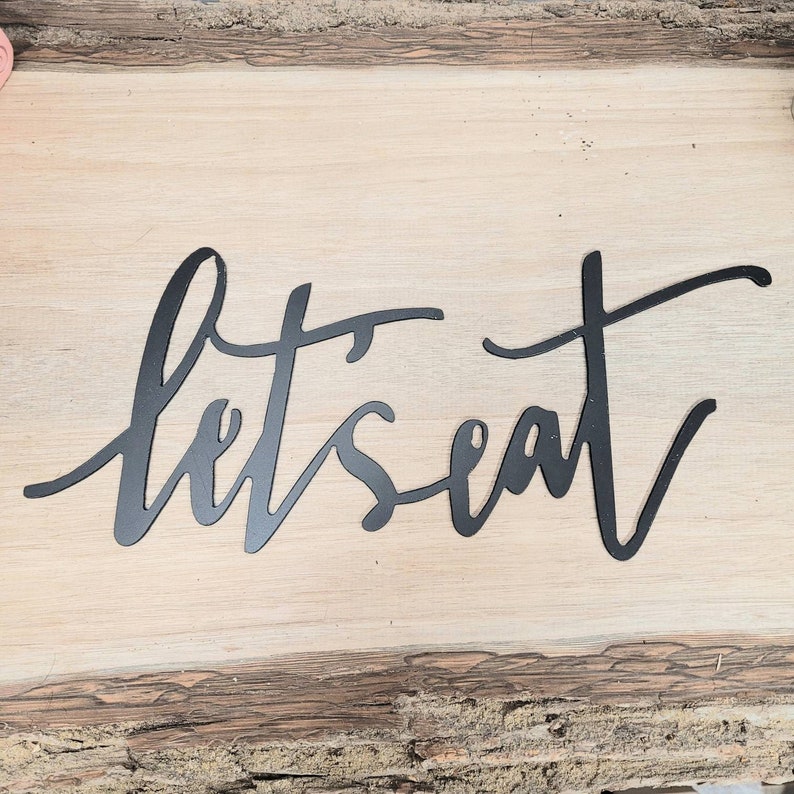 Let's Eat Sign Script Font Wall Art Metal Word Art - Etsy