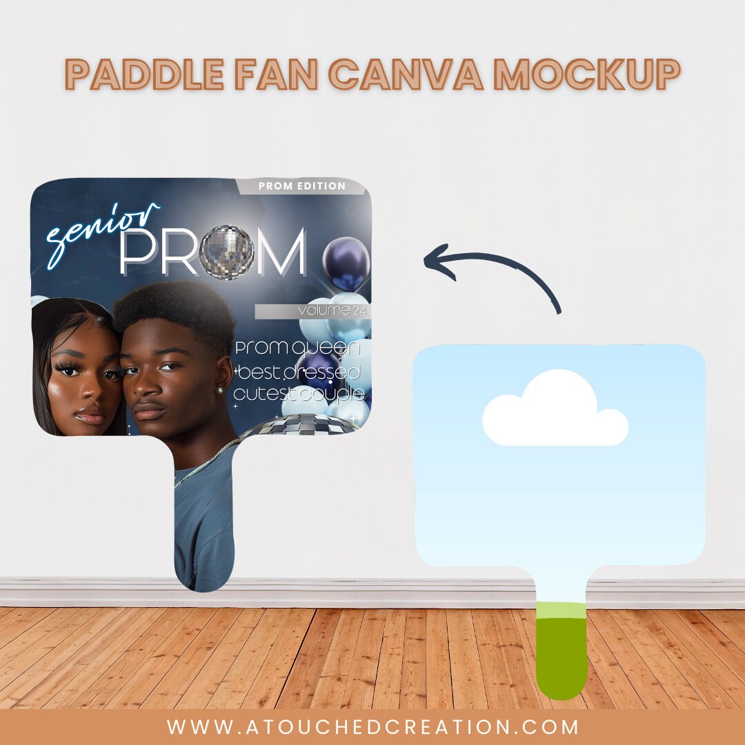 Canva Drag and Drop Paddle Fan Mockup | Canva Fan Template | Add Your ...