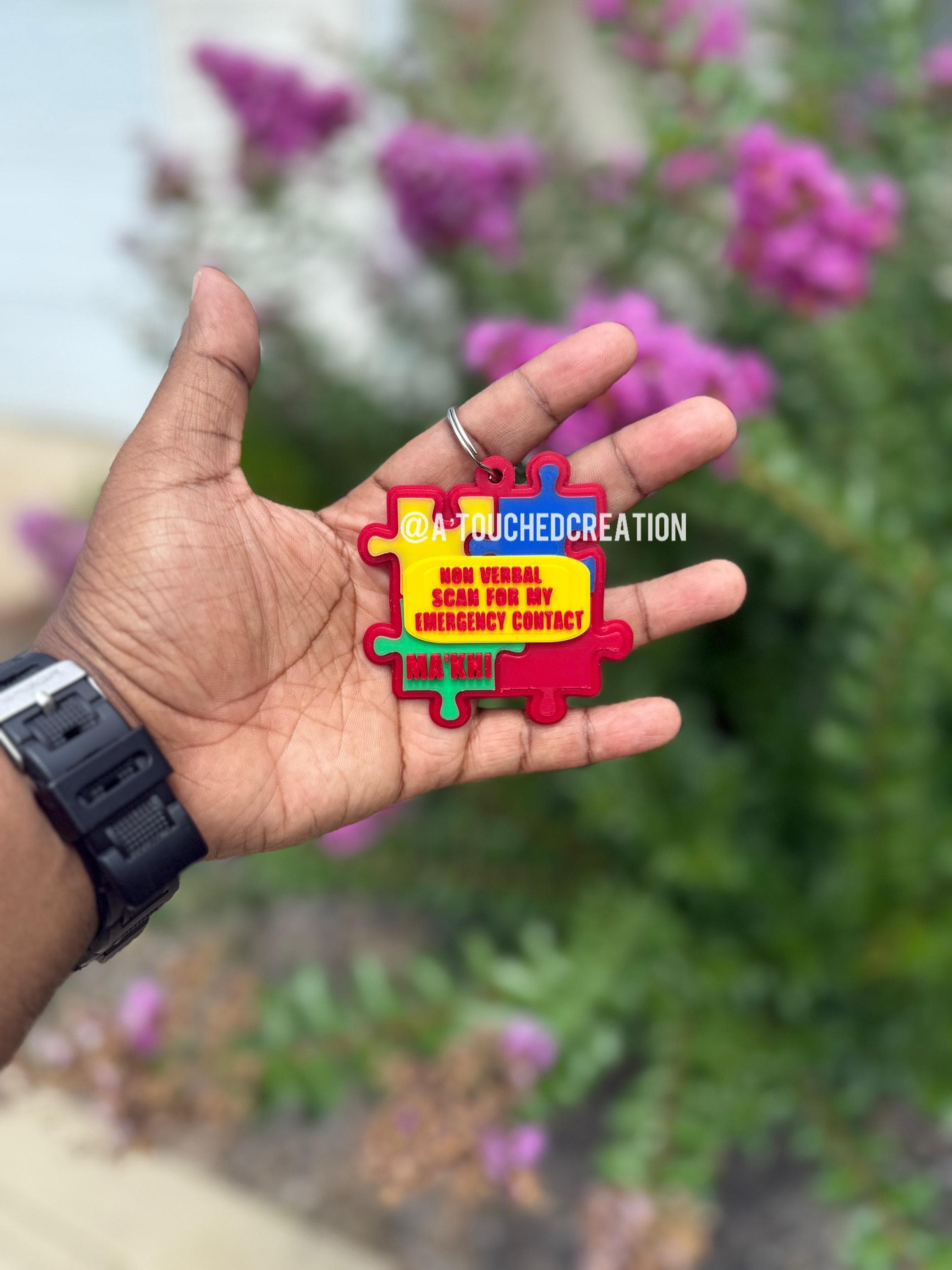 Autism Emergency Contact Tag 3D File – STL & 3MF – Backpack ID Tag for ...
