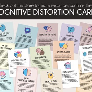 Cognitive Distortions Worksheets, Unhelpful Thinking Styles, Therapy ...
