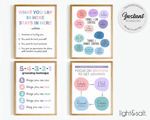 School Psychologist Poster Bundle Set of 4 Therapist Office | Etsy