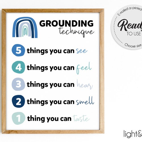 Grounding Technique Breathing Wall Art Help Anxiety Mental - Etsy