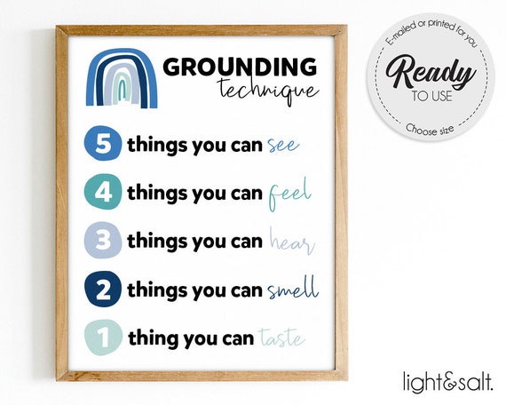 Grounding Technique Wall Art Help Anxiety Mental Health - Etsy