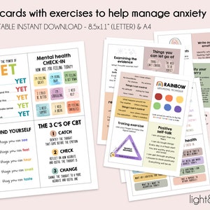 Anxiety Coping Skills Cards, Grounding Cards, Anxiety Cards, DBT ...