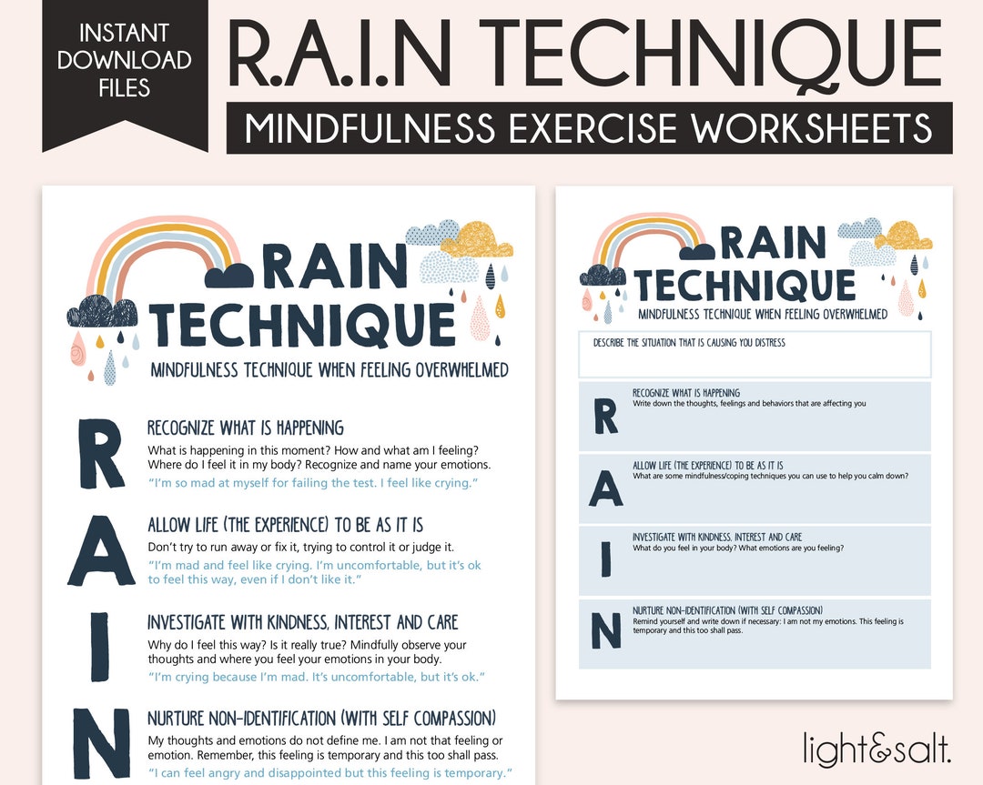 Rain Mindfulness Worksheet, Things I Can Control, Worry Worksheets ...
