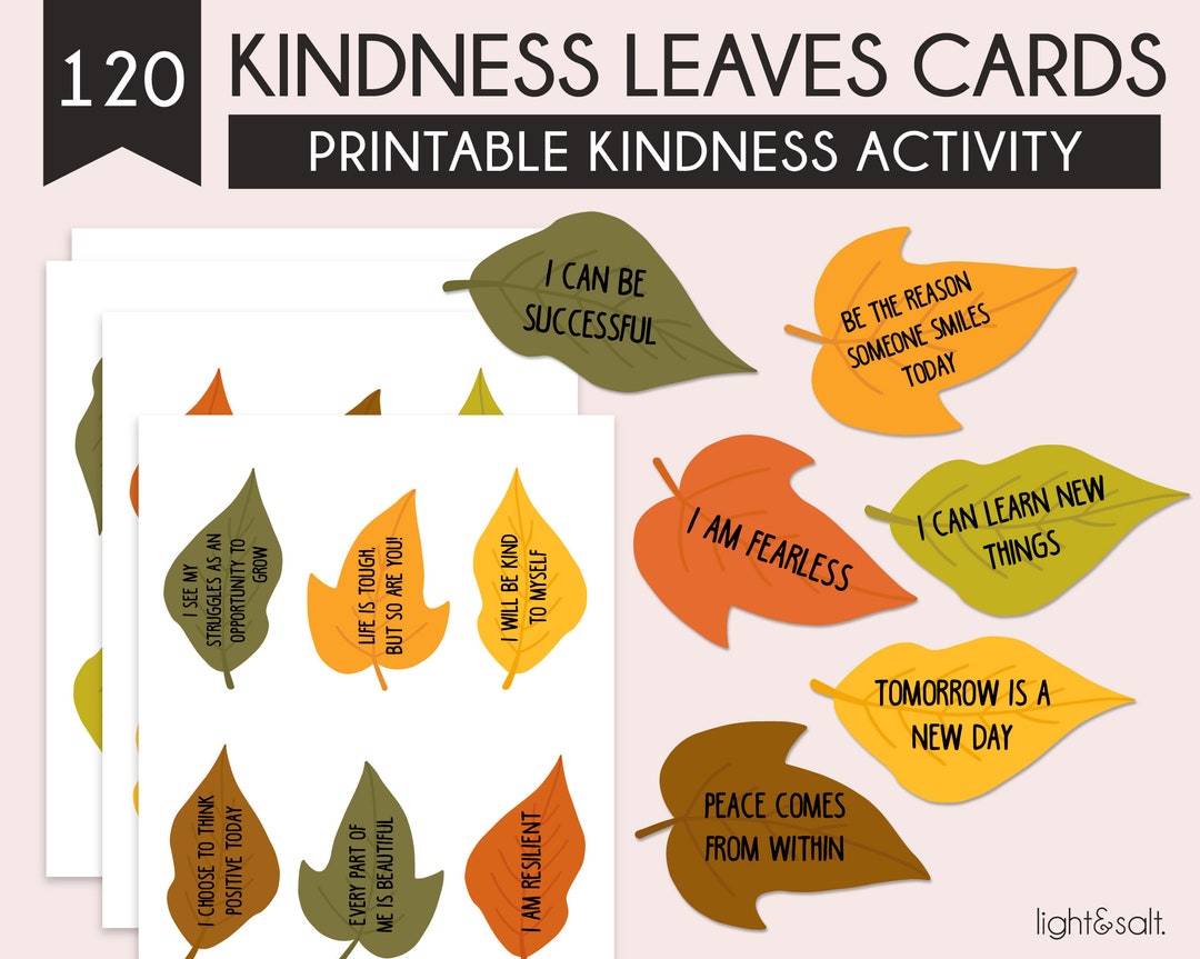 Kindness Leaves, Positivity Cards, Gratitude Tree, Thanksgiving ...