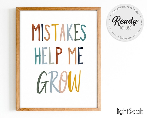 Mistakes Help Me Grow Poster We Can Do Hard Things Growth - Etsy
