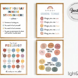 Set of 4 Bundle School Counselor Office Decor, Zones of Regulation ...