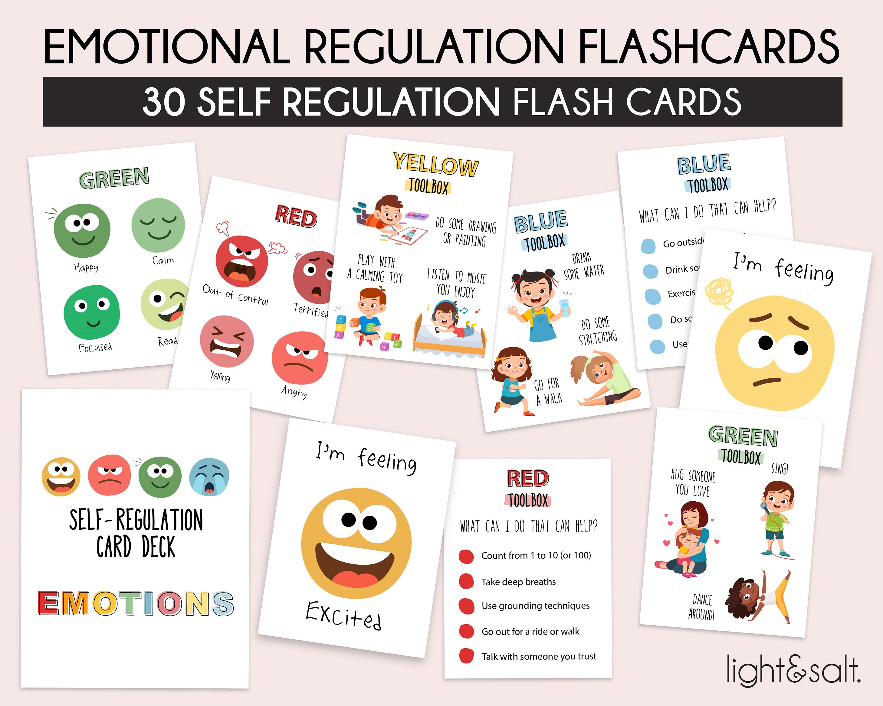 Zones of Regulation Bundle (40% OFF), Coping Skills Cards, Feelings ...