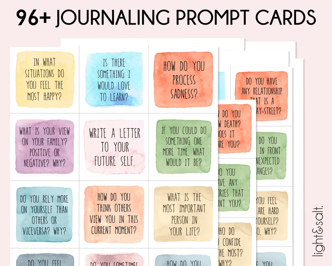 Journaling Prompt Cards, Self Care Journal, Mental Health, Anxiety ...