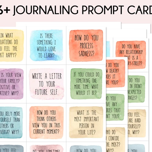 Journaling Prompt Cards Self Care Journal Mental Health - Etsy
