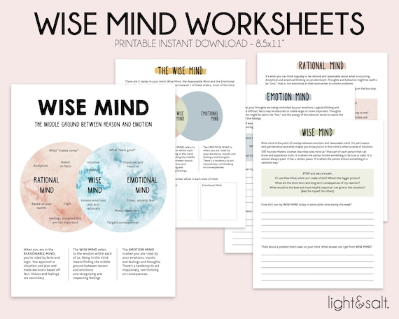 DBT Wise Mind Worksheets DBT Skills DBT Therapy Tools - Etsy