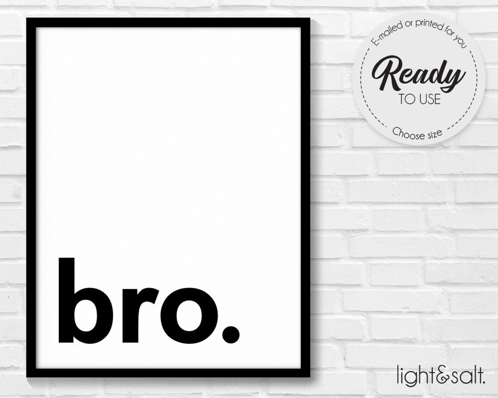 Bro Print, Bro Printable Wall Art, Brother Print, Bro Sign, Minimalist ...