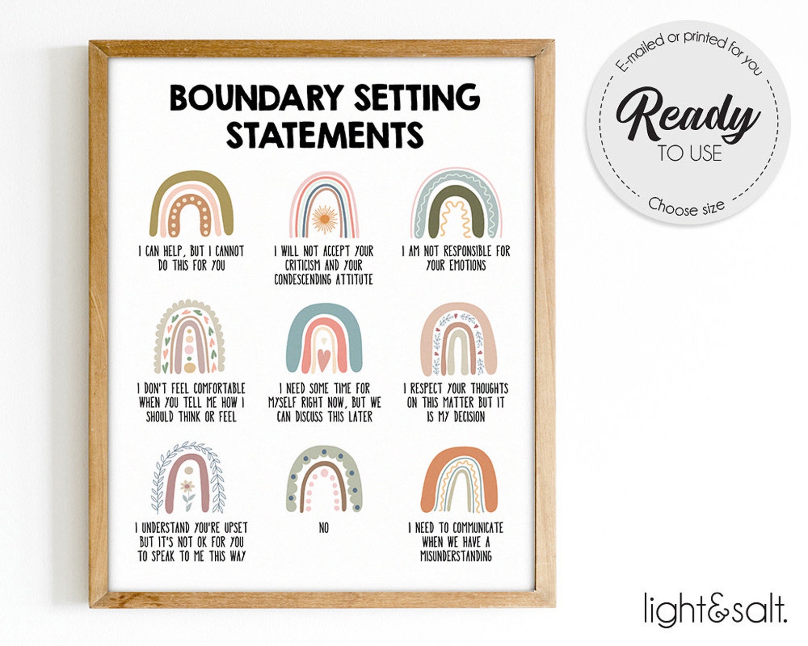 Boundaries Print, Psychology Art, Therapy Office Decor, Counselor ...