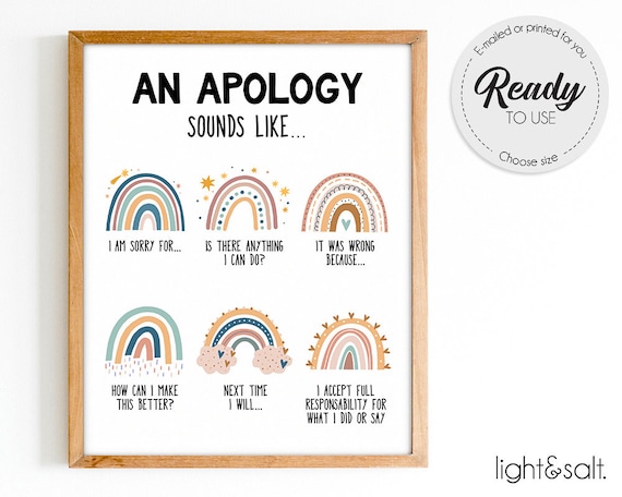 An Apology Sounds Like How to Say I'm Sorry Poster - Etsy