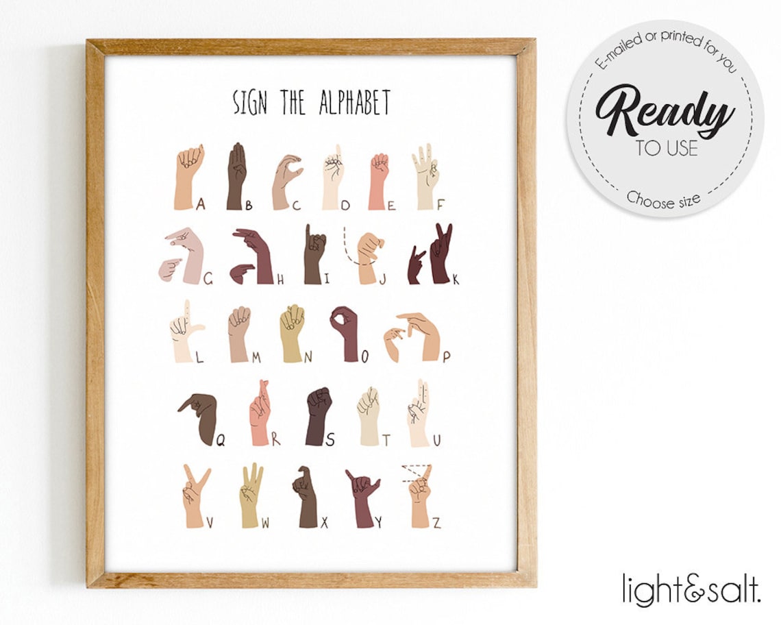 ASL Poster Sign Language Alphabet Alphabet Poster - Etsy