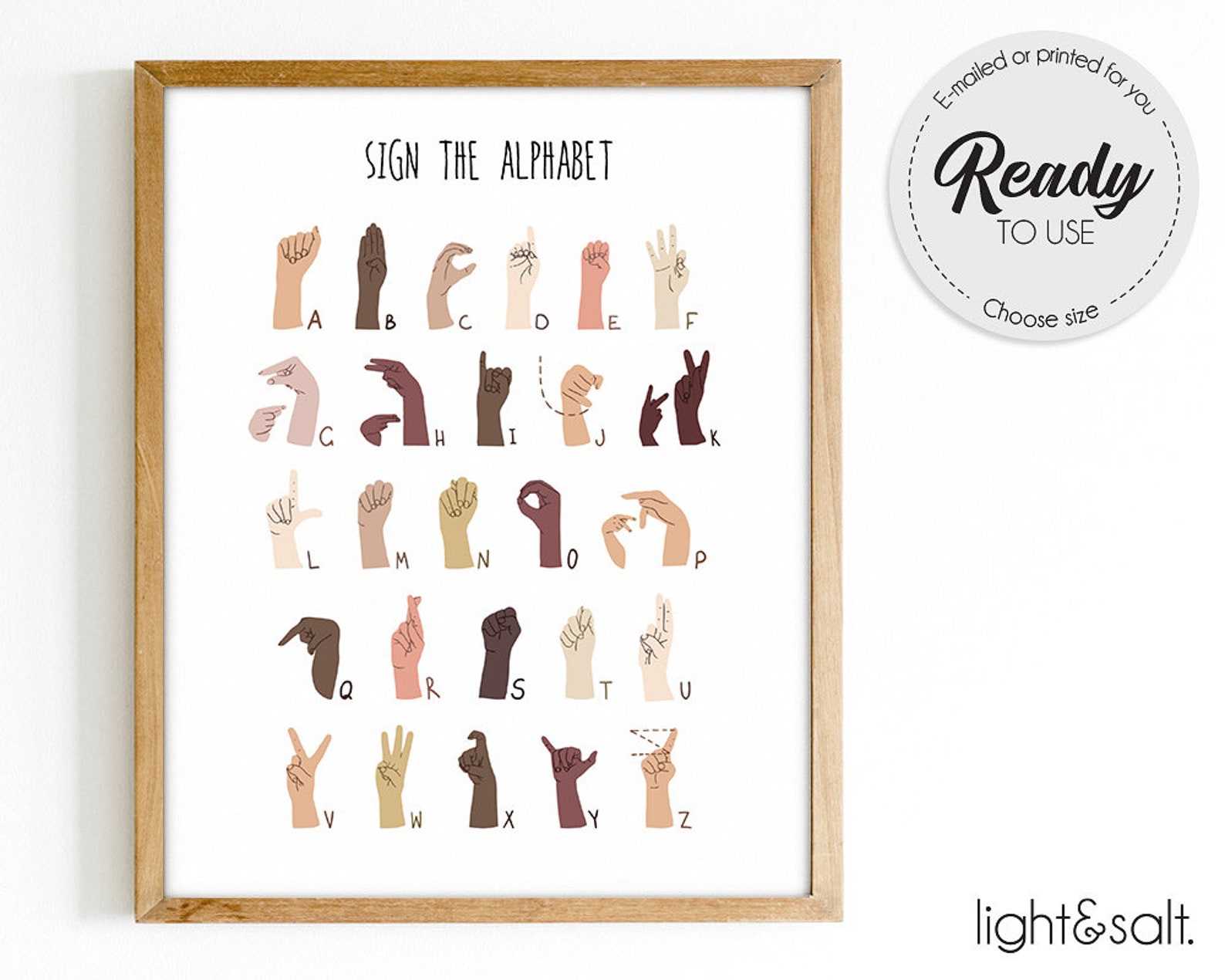 ASL Poster Sign Language Alphabet Alphabet Poster - Etsy