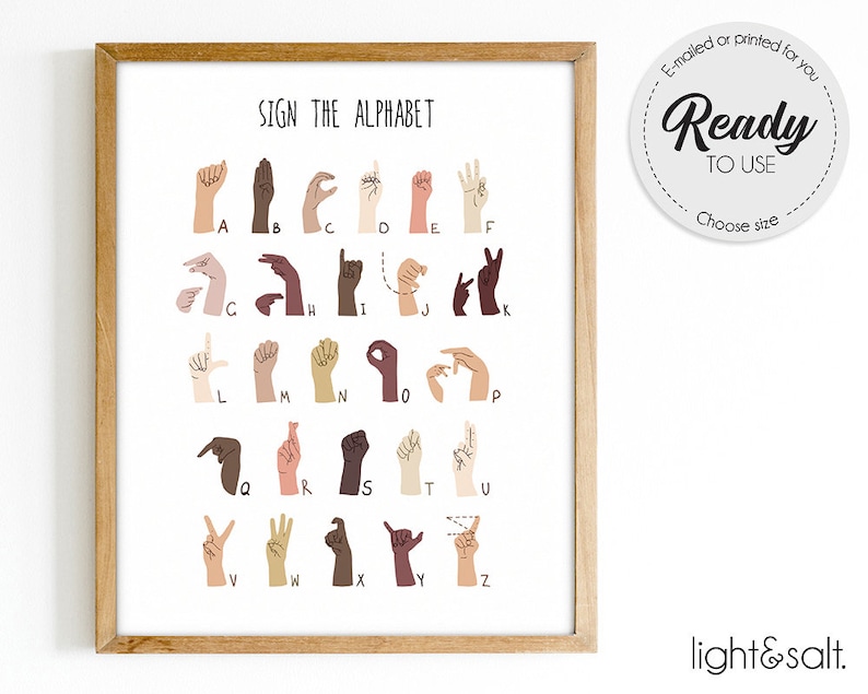 ASL Poster Sign Language Alphabet Alphabet Poster - Etsy