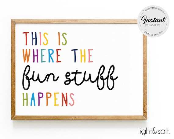 This is Where the Fun Stuff Happens Wall Art Rainbow Print - Etsy