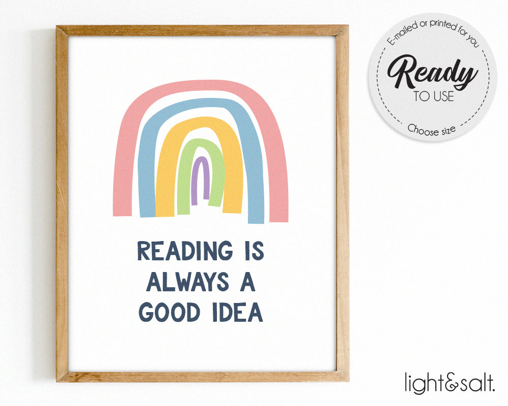 Reading is Always a Good Idea Printable Read Print Reading - Etsy UK