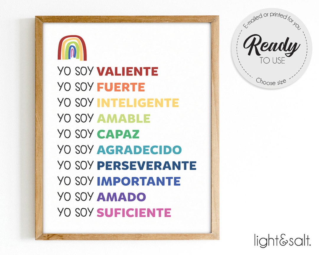 Yo Soy Valiente, Fuerte, Amado, Spanish Inclusive Poster, Positive ...