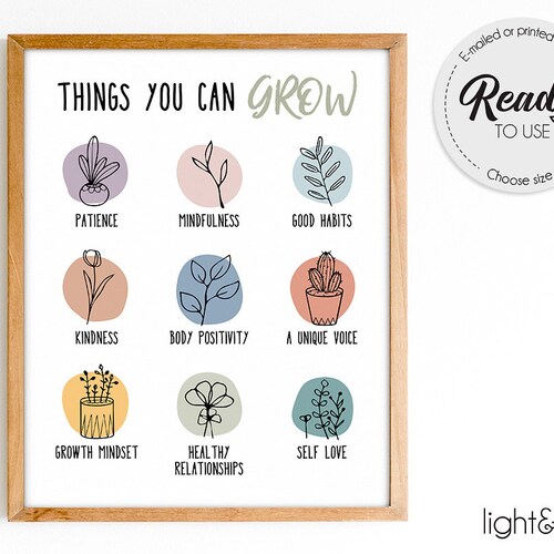 Things You Can Grow Poster Self Growth Printable Mental - Etsy