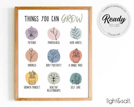 Things You Can Grow Poster Self Growth Printable Mental - Etsy
