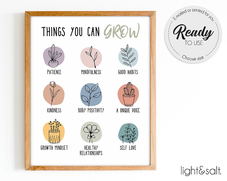 Things You Can Grow Poster Self Growth Printable Mental - Etsy