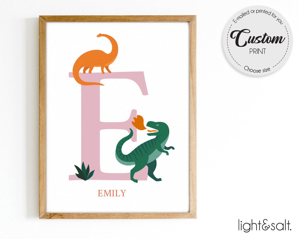 Custom Dinosaur Print Personalised Dinosaur Custom Baby - Etsy