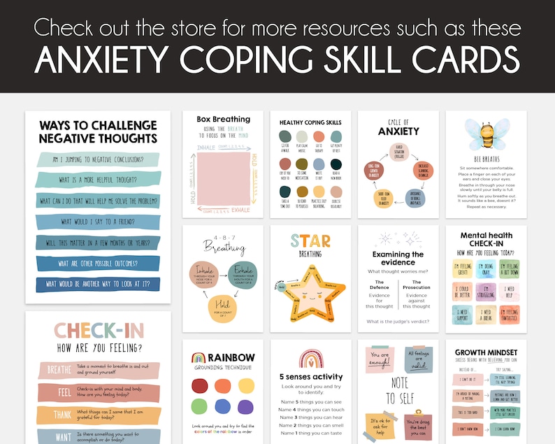 Anxiety Coping Statements Feelings Poster Ways to Stay Calm - Etsy