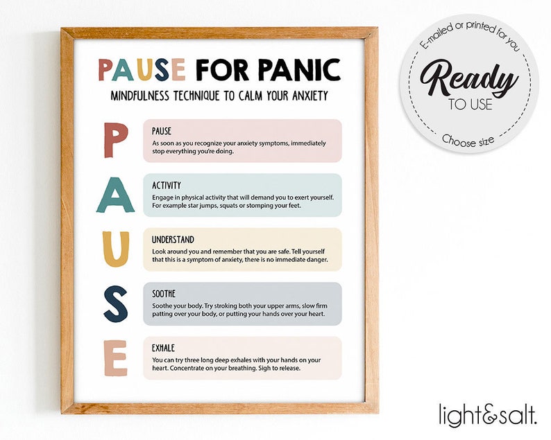 Pause for Panic Poster Trauma Recovery Stress Anxiety - Etsy