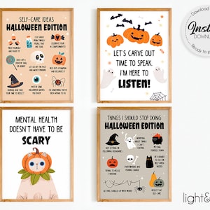 Halloween Posters, Halloween Mental Health Posters, Set of 4, School ...