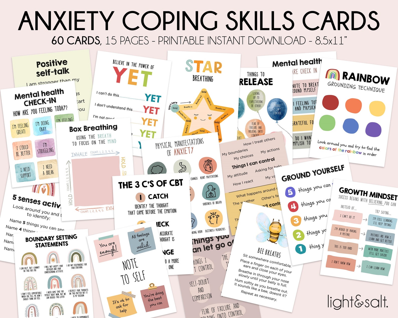 Anxiety Coping Cards Bundle Coping Skills Cards DBT Flash - Etsy