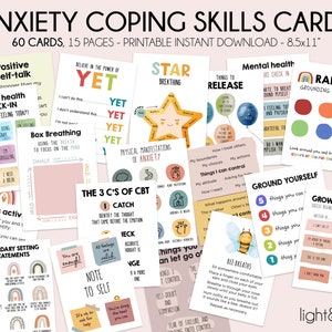 Anxiety Coping Cards Bundle, Coping Skills Cards, DBT Flash Cards ...