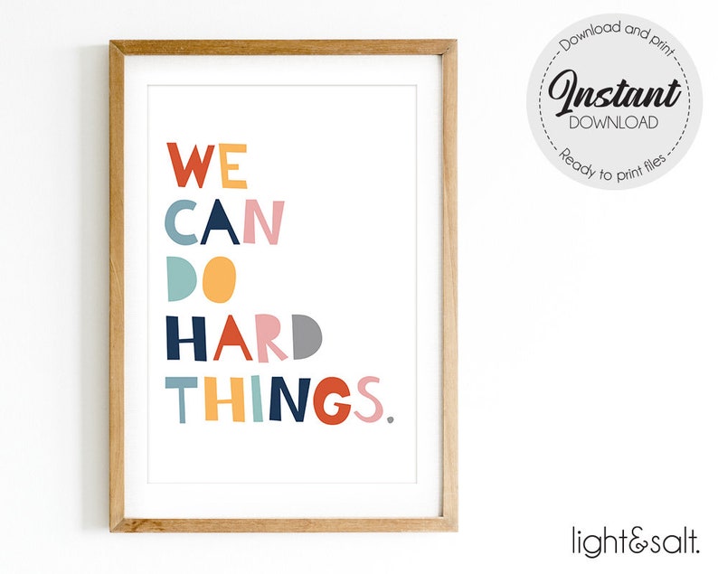 We Can Do Hard Things Poster Growth Mindset Education - Etsy