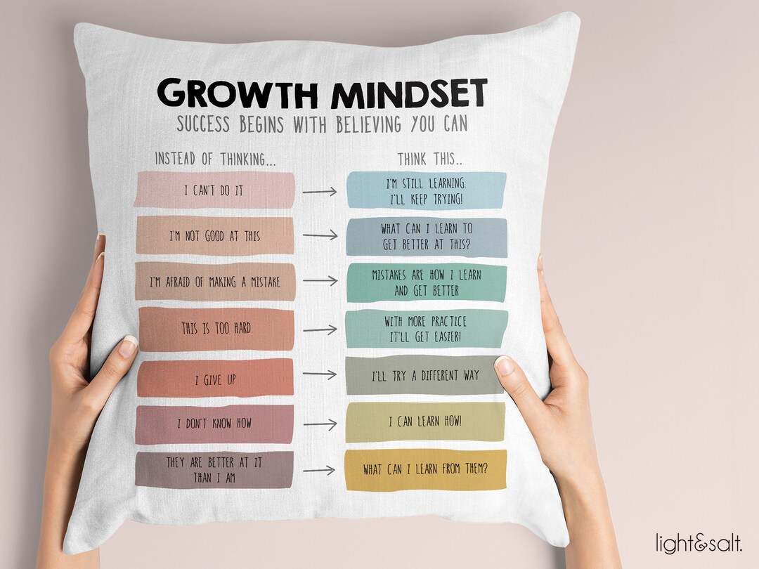 Growth Mindset Pillow, Feelings Pillow Case, Counselor, Office Decor ...