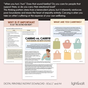 Caring Vs Carrying: Worksheets for Setting Healthy Boundaries in ...