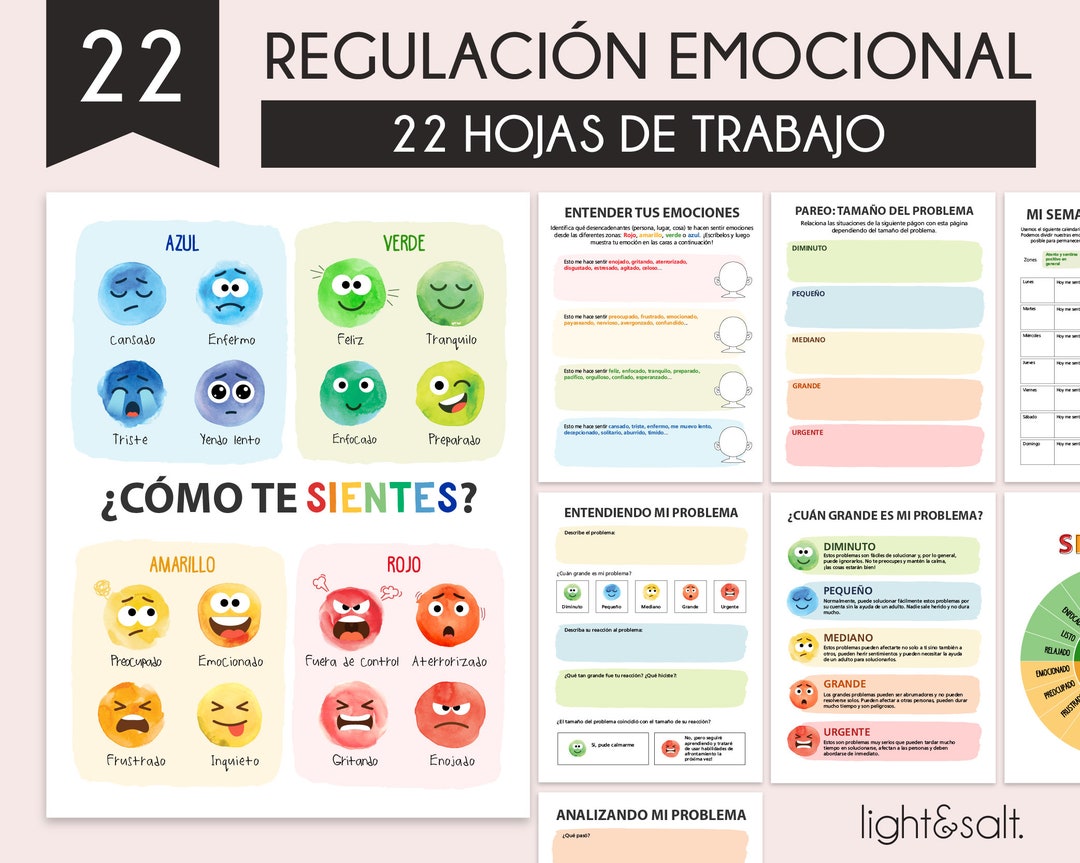 Spanish Emotional Regulation Worksheets, Zonas De Regulación, Social ...