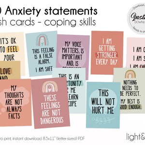 Anxiety Coping Skills Cards Anxiety Cards CBT DBT Flash - Etsy