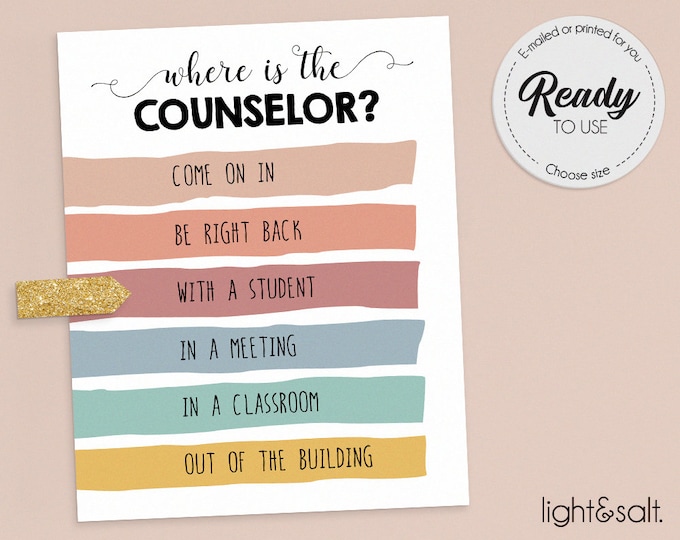 School Counseling Office Sign Door Where is the Counselor - Etsy