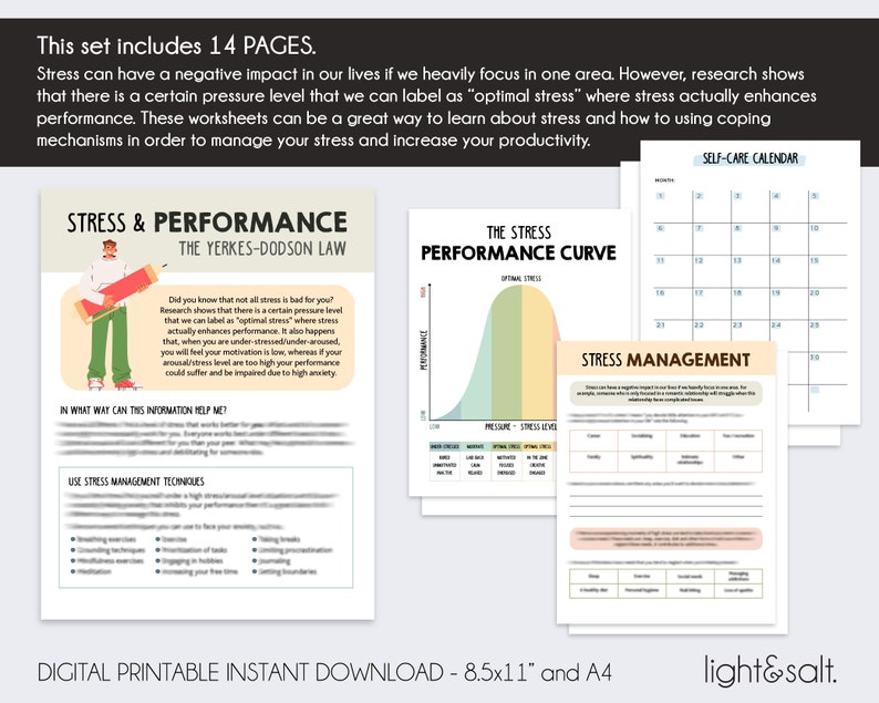 Stress Management Worksheets Anxiety Worksheets Stress - Etsy